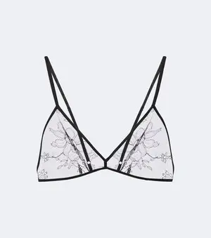 Khaite Talita Sheer Lace Bralette - Black