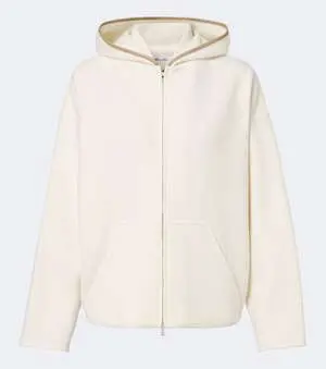 Max Mara Wool And Cashmere-blend Hoodie - White
