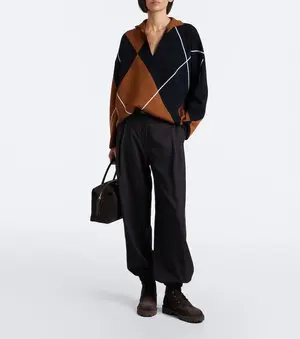 Max Mara Belted Wool-blend Wide-leg Pants