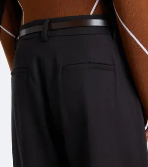 Max Mara Belted Wool-blend Wide-leg Pants