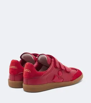 Isabel Marant Étoile Beth Suede-trimmed Leather Sneakers