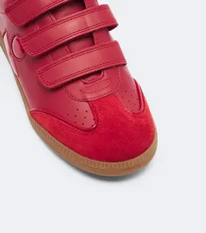Isabel Marant Étoile Beth Suede-trimmed Leather Sneakers