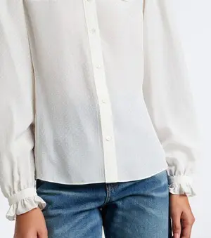 Chloé Embroidered Tie-neck Silk Georgette Blouse