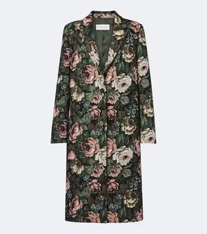 Dries Van Noten Floral Jacquard Coat - Multicoloured