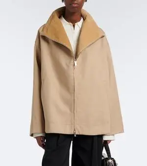 TOTEME Oversized Corduroy-trimmed Cotton Jacket