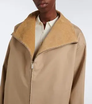 TOTEME Oversized Corduroy-trimmed Cotton Jacket