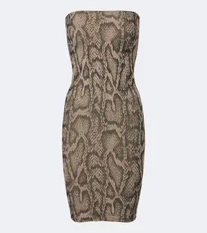 Wolford Snake-print Jacquard Minidress - Brown