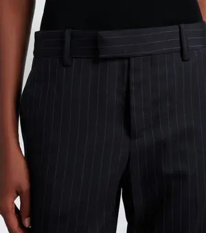 NILI LOTAN Bethany Pinstriped Wool Flared Pants