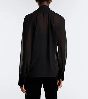 Max Mara Elegante Tie-neck Silk Blouse