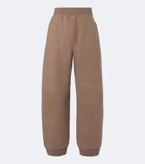 Max Mara Wool And Cashmere-blend Barrel-leg Pants - Beige