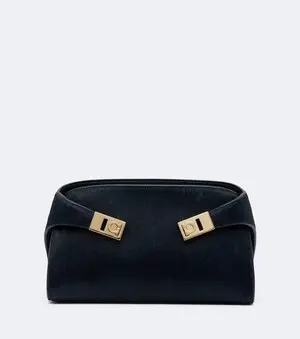 FERRAGAMO Hug Small Calf Hair Clutch - Blue