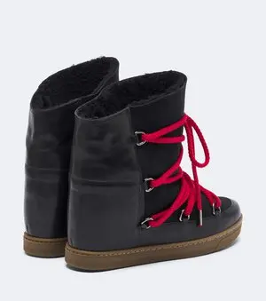 Isabel Marant Étoile Nowles Leather And Suede Snow Boots