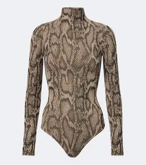 Wolford Snake-print Jacquard Bodysuit
