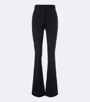 Sportmax Wool-blend Flared Pants - Black