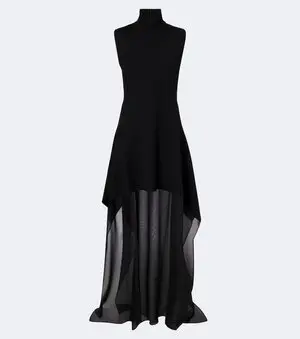 Sportmax Turtleneck Tiered Maxi Dress
