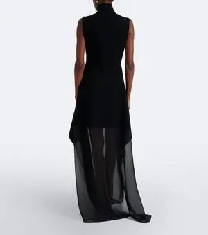 Sportmax Turtleneck Tiered Maxi Dress