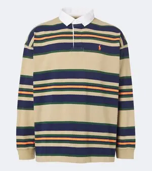 Polo Ralph Lauren Striped Cotton Jersey Polo Sweater