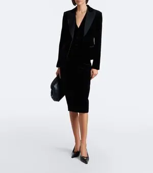 Max Mara Elegante Cotton Velvet Pencil Skirt