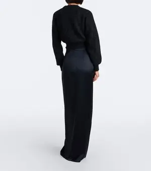 Max Mara Draped Silk Maxi Skirt