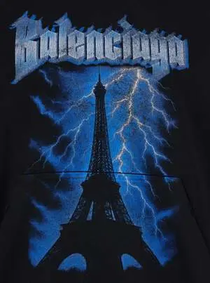 Balenciaga Hoodie With Fixed Hood And Maxi Logo Print On The Front In Cotton For