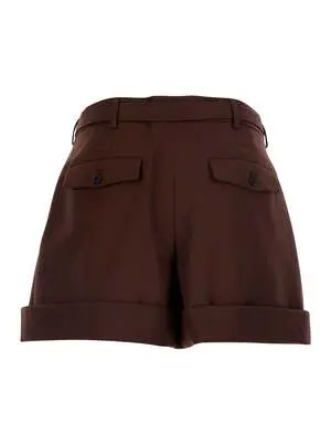 Saint Laurent Brown Cotton Bermuda Shorts With Side Pockets For