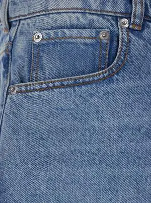 AMI Paris Light Blue High-waisted Bermuda Shorts With Side Pockets In Denim For - Multicolor