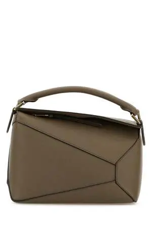 Loewe Mud Leather Small Puzzle Edge Handbag - Brown