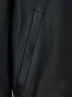 Versace Black Jacket Jacket With Front Closure And High Collar Leather