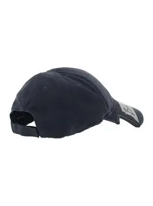 Balenciaga Black Baseball Cap With Maxi Logo Lettering On The Front In Cotton - Multicolor