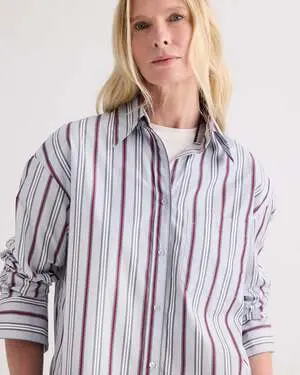 TWP Big Joe Shirt In Striped Superfine Poplin