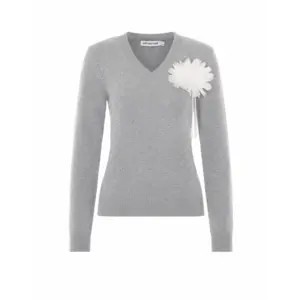 SELF-PORTRAIT Flower Wool Jumper - Gray