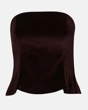 Steve Madden Dawnette Top Strapless Velvet Tops