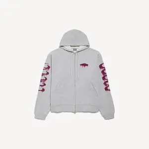 Balenciaga Wet Brush Oversized Zip-up Hoodie - Grey