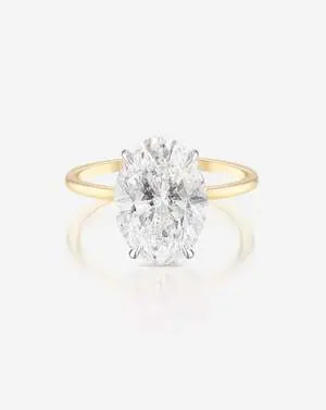Ring Concierge 4.11 Ct. Lab Grown Oval Whisper Thin® Hidden Halo Engagement Ring - Gold