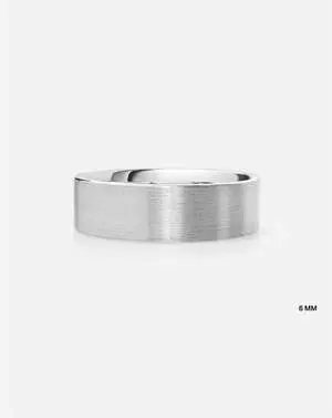 Ring Concierge Mm Satin Flat Wedding Band In Size - Platinum