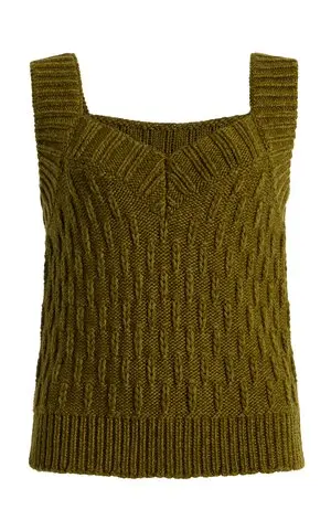 Prada Alpaca Knit Tank Top - Green