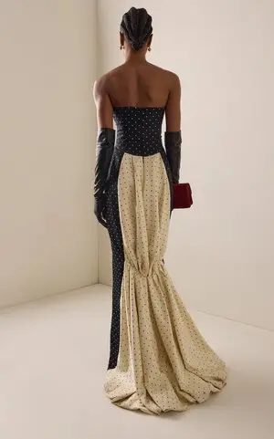 Lela Rose Chloe Polka Dot Jacquard Gown