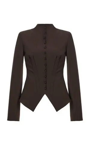 Staud Adrian Twill Jacket - Brown