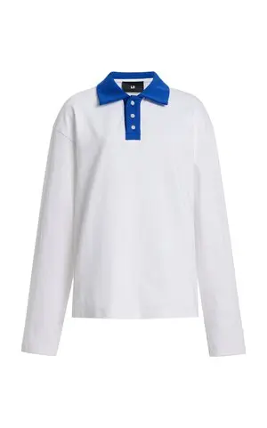 LII Contrast-collar Cotton Polo - White