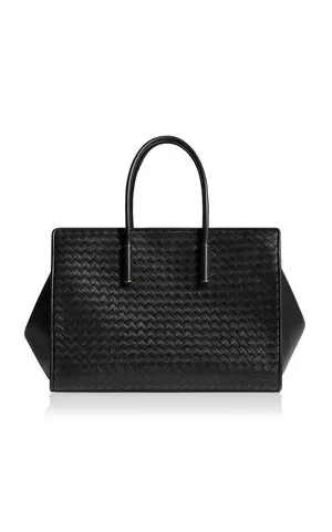 Bottega Veneta Medium Barbara Intrecciato Leather Tote Bag - Black