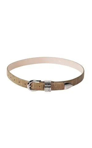 DEHANCHE Hollyhock Alligator-embossed Leather Belt - Light Grey