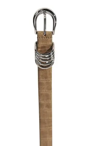 DEHANCHE Hollyhock Alligator-embossed Leather Belt