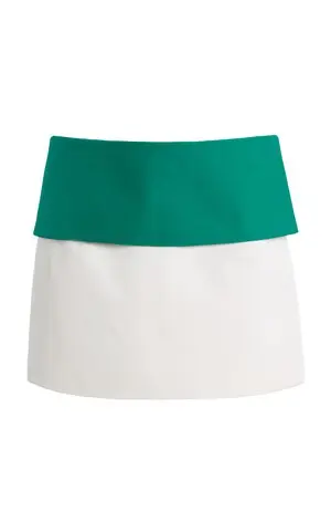 LII Fold-over Crepe Mini Skirt - White