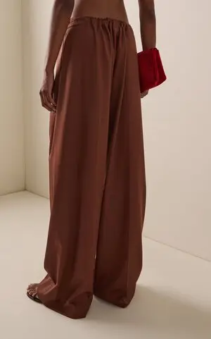 Another Tomorrow Drawcord Wool-blend Pants