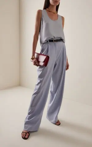 Another Tomorrow Silk Tank - Light Blue