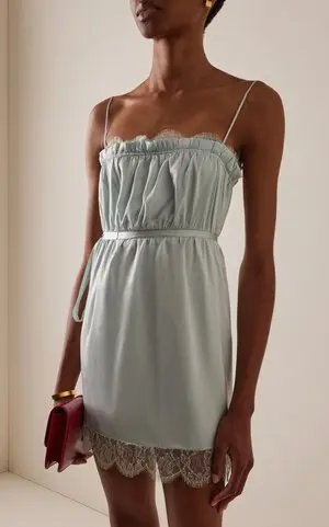 Zeynep Arçay Lace-trimmed Silk Mini Dress