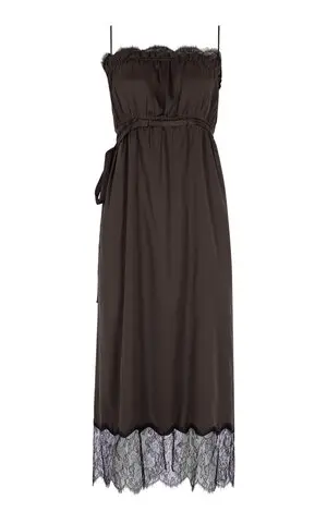 Zeynep Arçay Lace-trimmed Silk Midi Dress