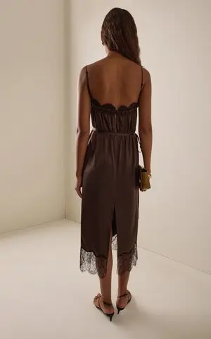 Zeynep Arçay Lace-trimmed Silk Midi Dress