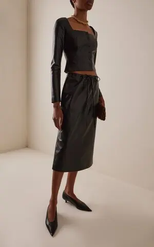 Zeynep Arçay Long-sleeve Leather Top