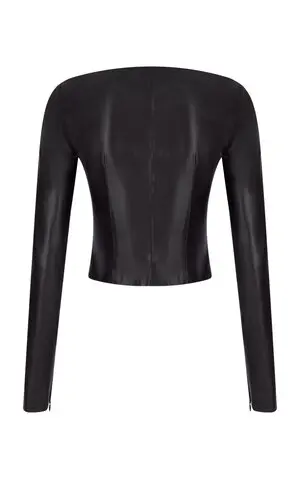 Zeynep Arçay Long-sleeve Leather Top